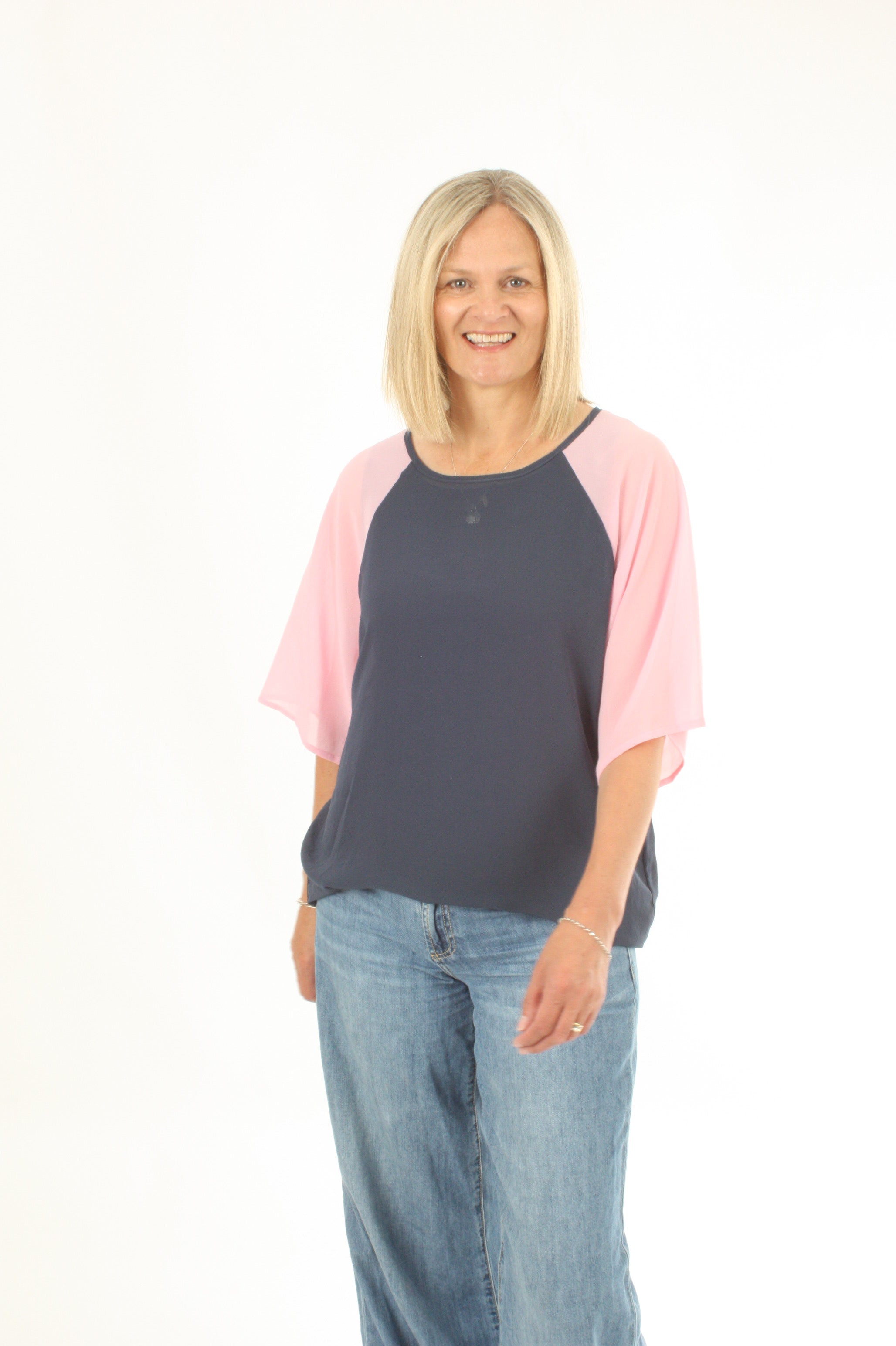 Kendra Top - Denim Body Candy Floss Sleeve - Pre-Order – Wadzee Design