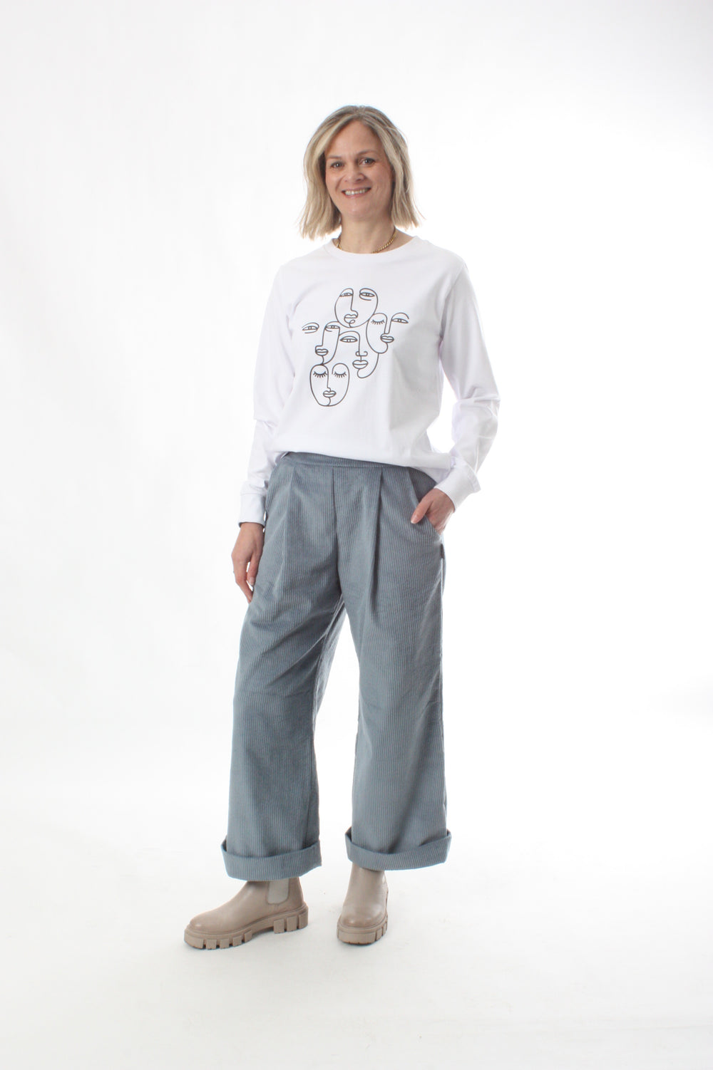 Corduroy Pants - Stony Blue – Wadzee Design