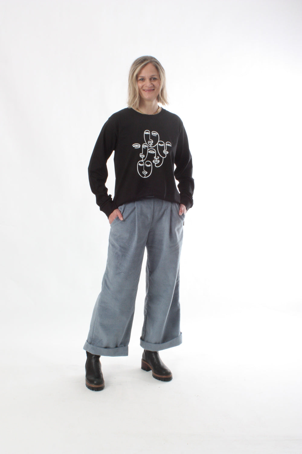 Corduroy Pants - Stony Blue – Wadzee Design