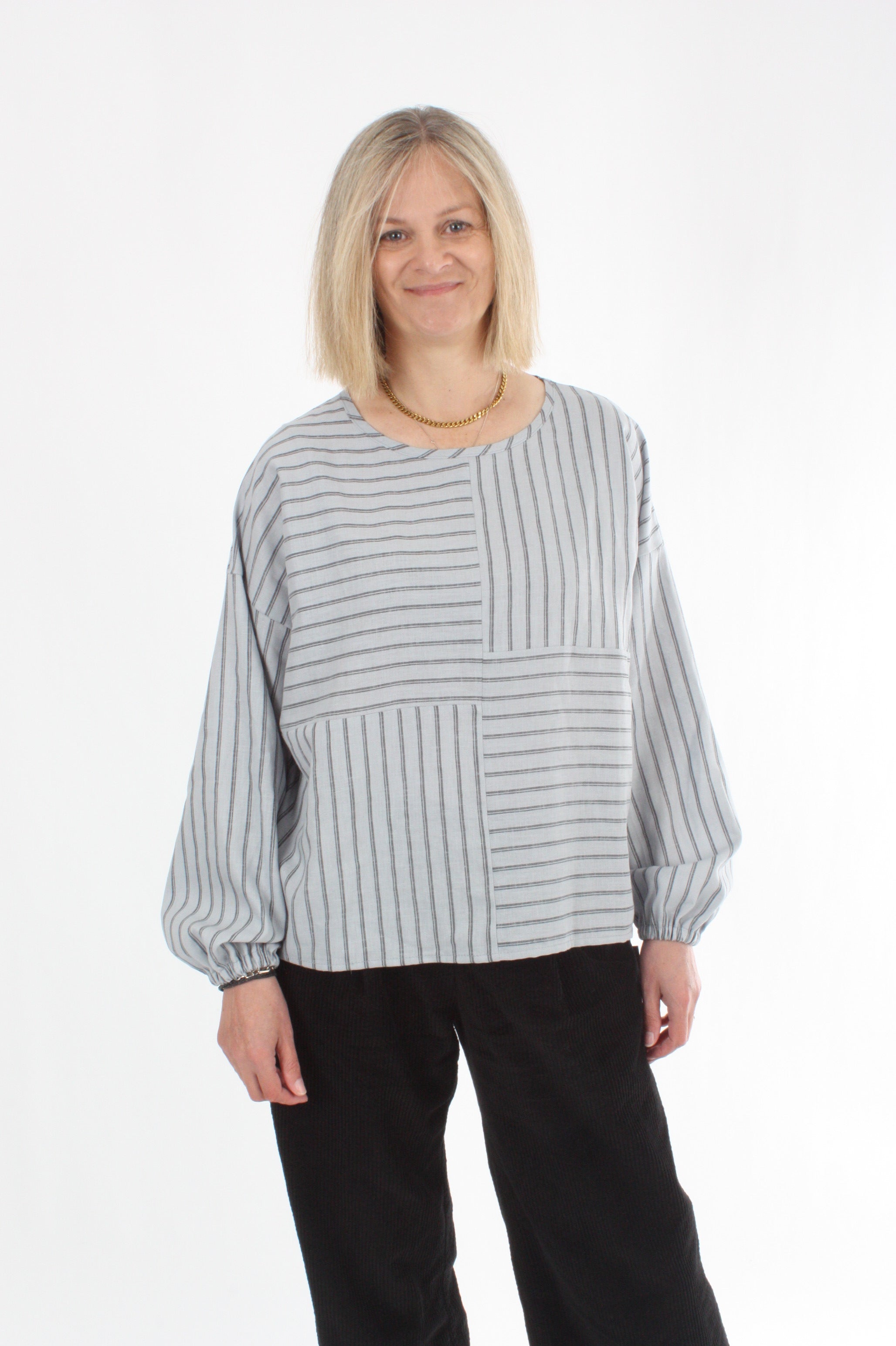 Scarlett Top - Smoky Blue – Wadzee Design