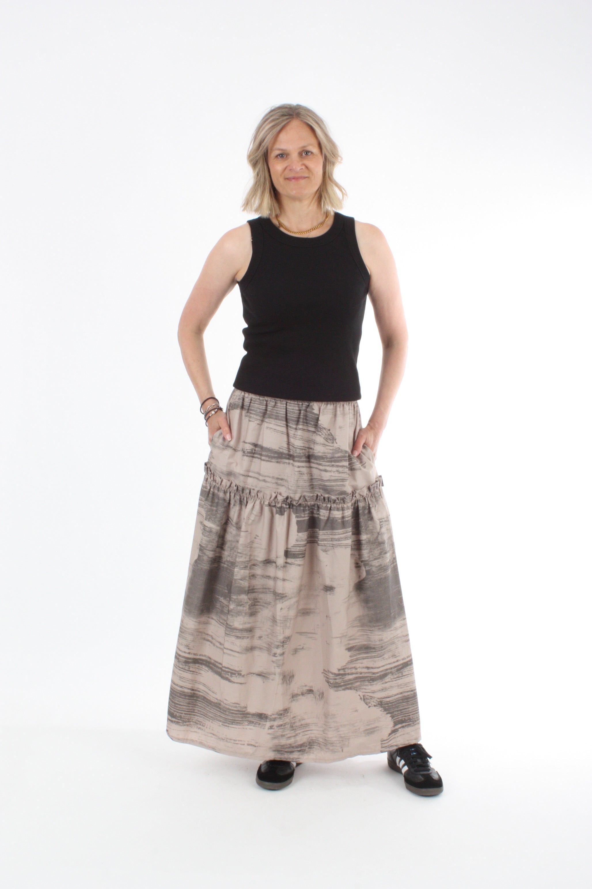 Tilly Skirt - Tan Print – Wadzee Design